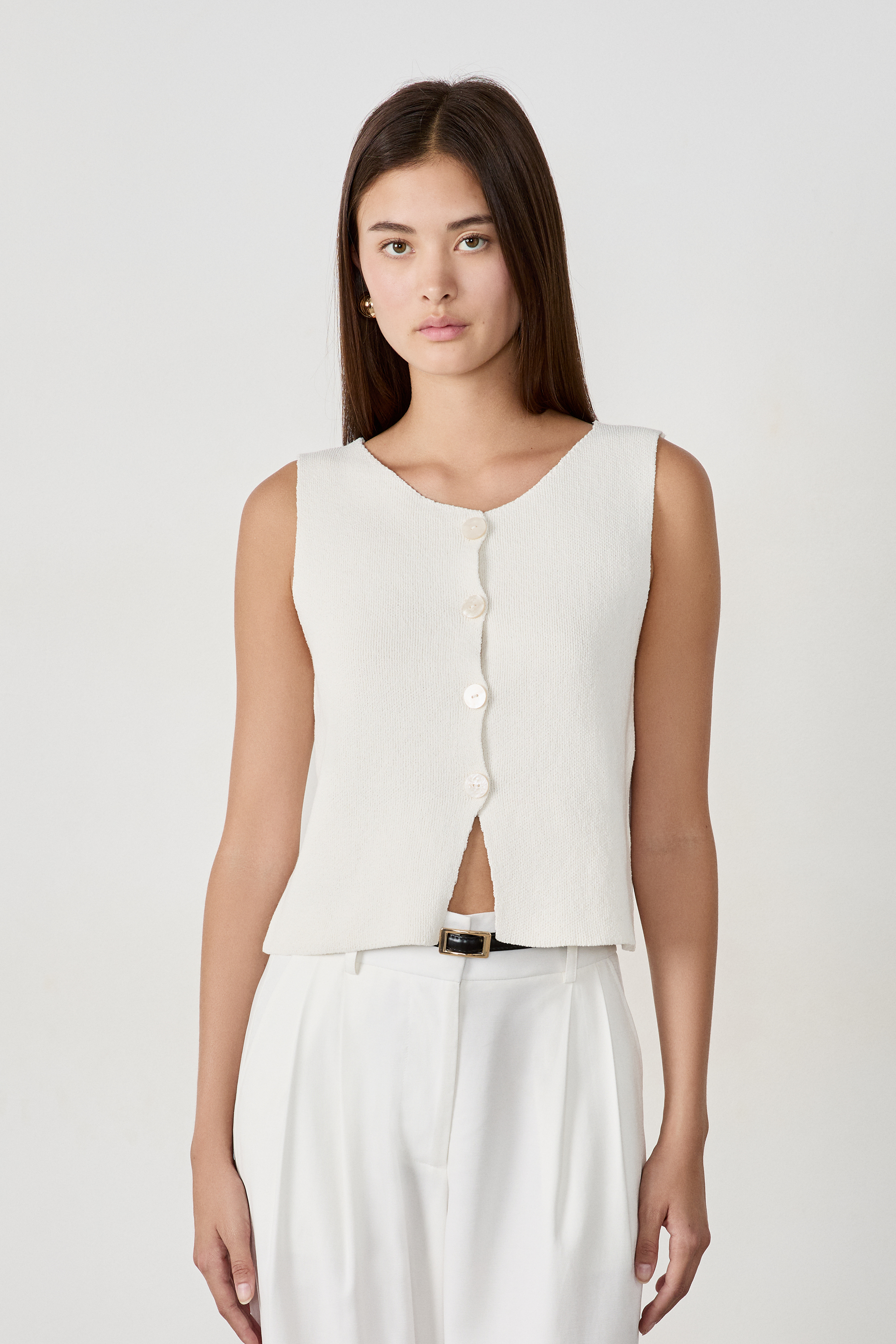 Gilet sans manches LOTIE GILET SA ECRU - ETAM