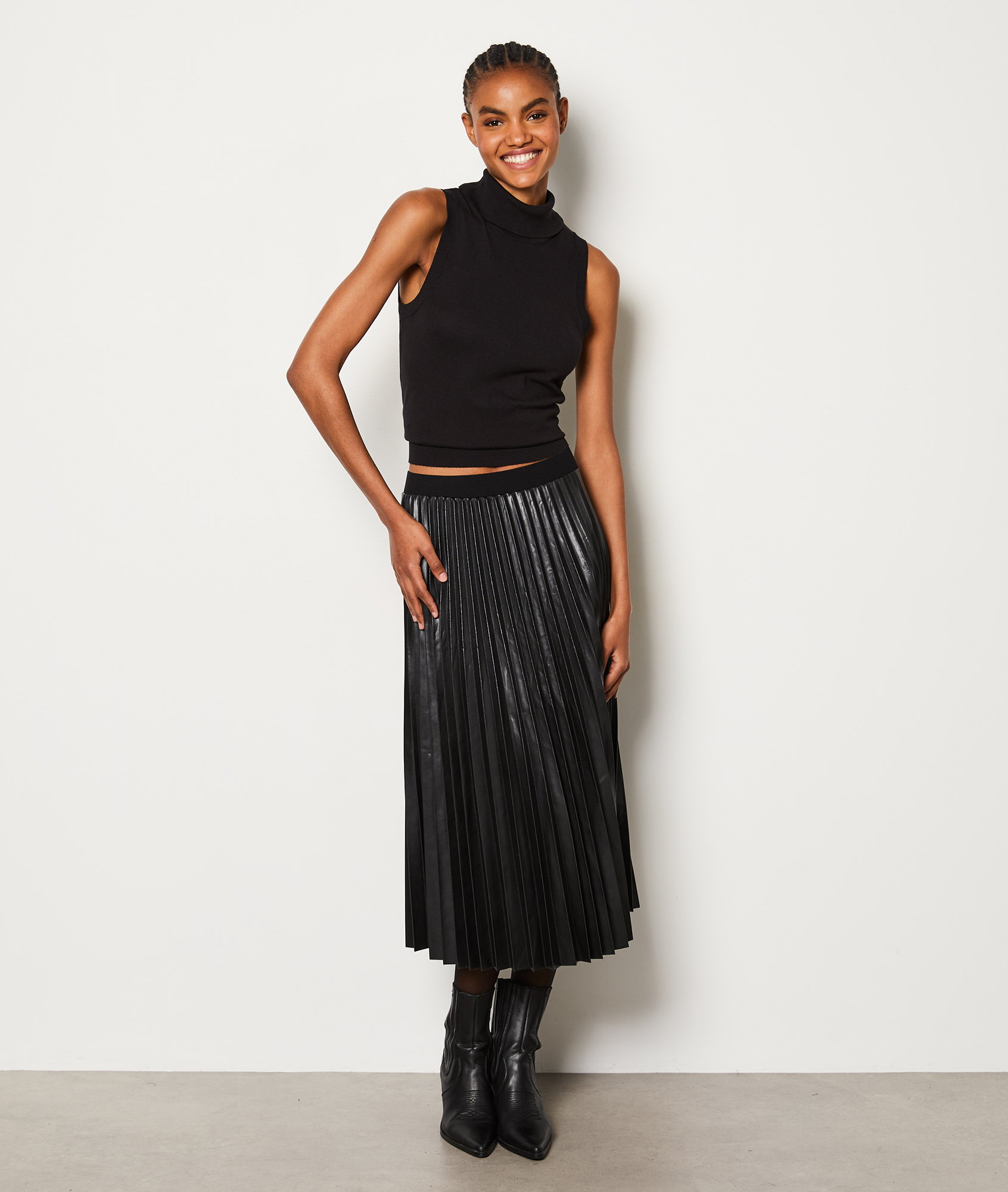 Lange Rock aus Kunstleder ODYSSE NOIR - ETAM